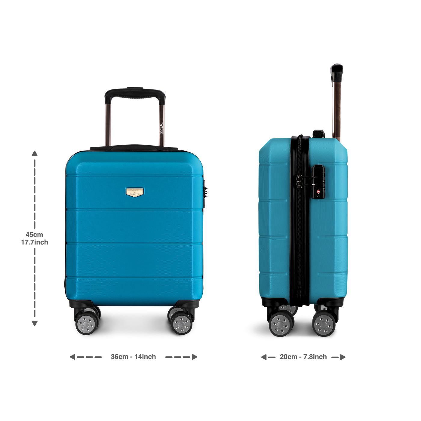 Chic 15-inch Teal Suitcase - Ideal for Your Next Adventure - UK